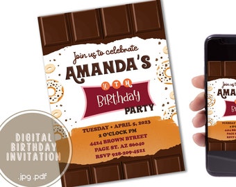 Chocolate Theme Invitation - Etsy