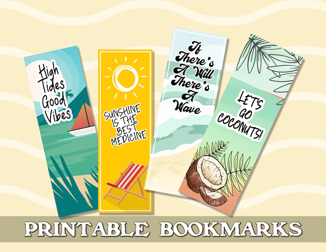 Printable Bookmarks, Beach Quotes Bookmarks, Summer Bookmarks ...