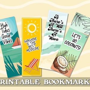 Printable Bookmarks Beach Quotes Bookmarks Summer Bookmarks | Etsy