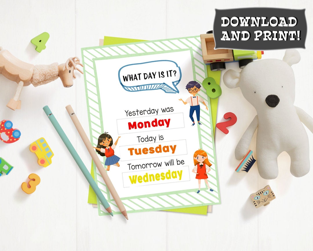 Printable Days of the Week Chart, Homeschooling, Preschool ...