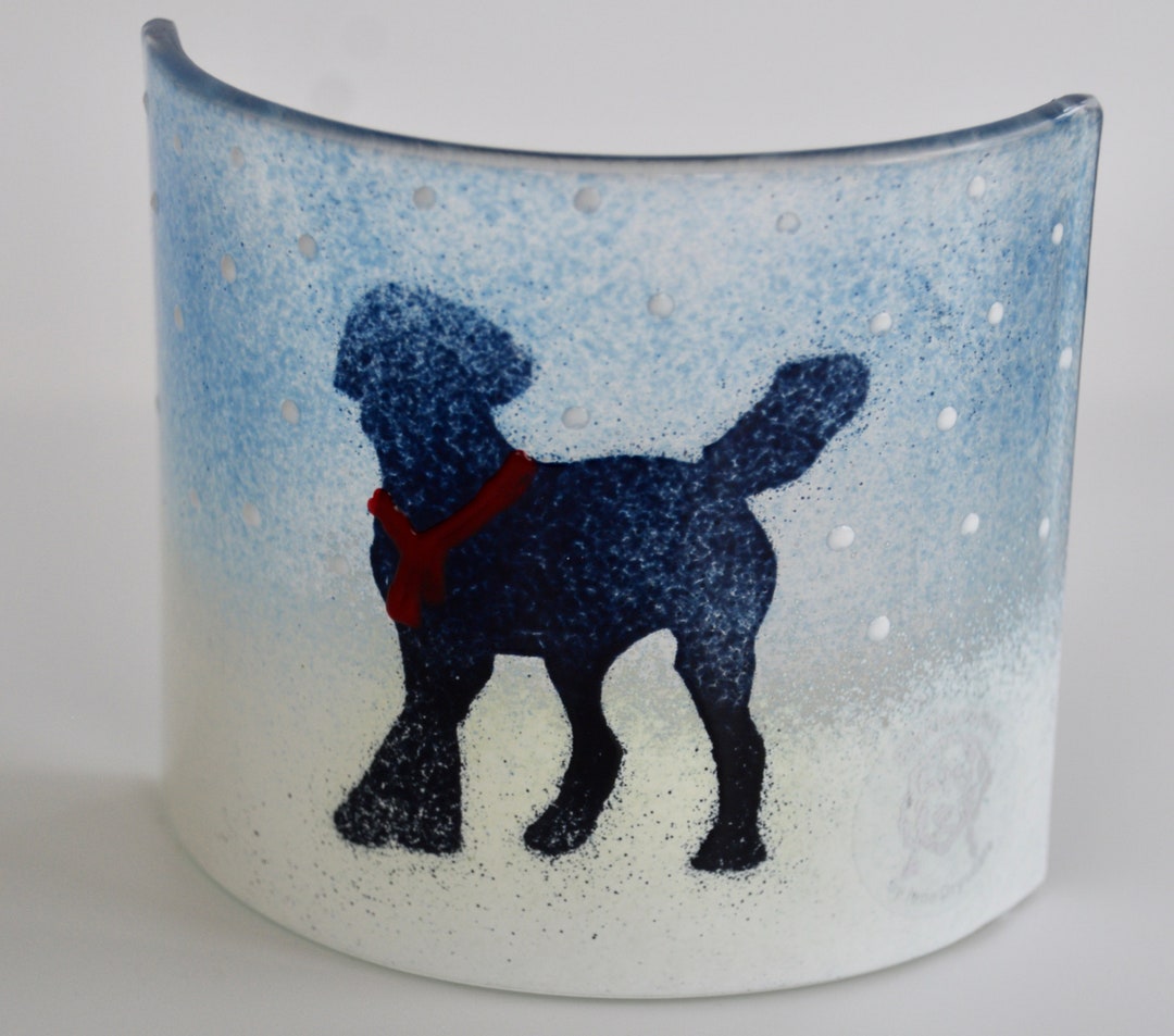 Labradoodle/ Cockapoo Glass Candle Holder - Etsy