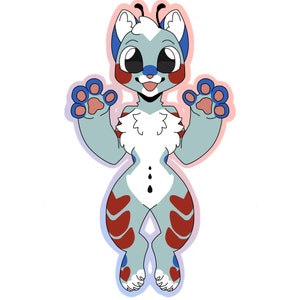 Custom Inner Tube Pool Floatie Fursona Badge - Etsy