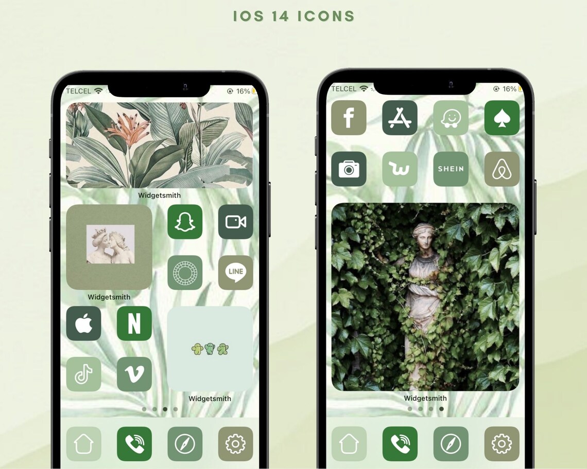 1000 iOS14 GREEN NATURE App Icons Nature Aesthetic iOS | Etsy