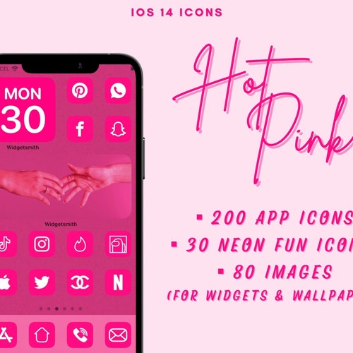 Pink Iphone Ios 14 App Covers Aesthetic App Icons Ios - Etsy