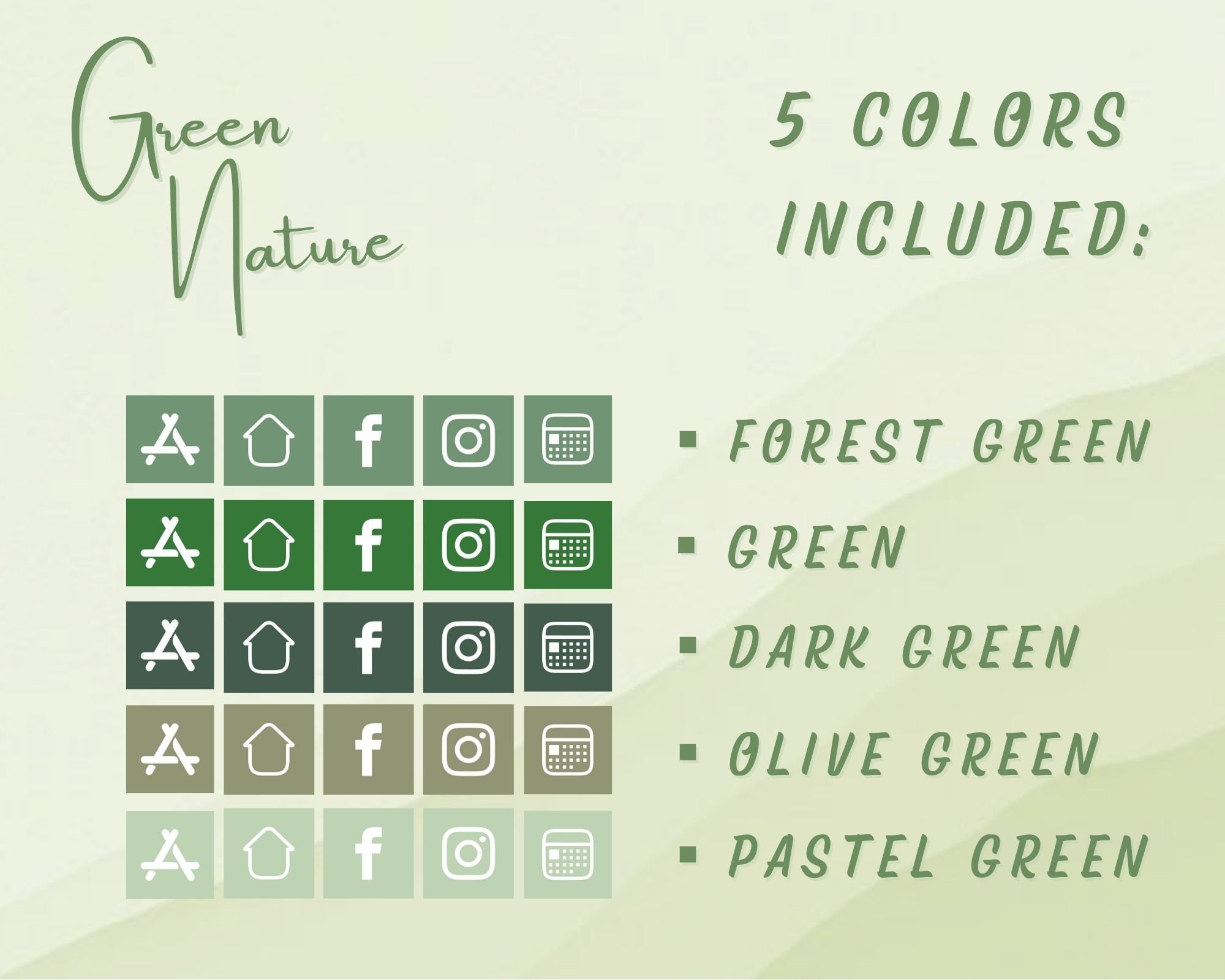 1000 iOS14 GREEN NATURE App Icons Nature Aesthetic iOS | Etsy