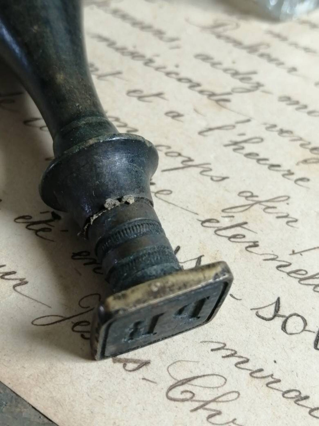 Antique French Monogram Ink Stamp Cipher or Wax Seal Initials PB - Etsy