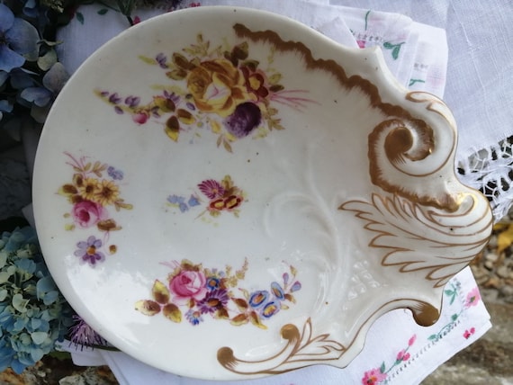 Rococo Style Antique Shell Shaped Dish With Gilt Trim and Hand - Etsy