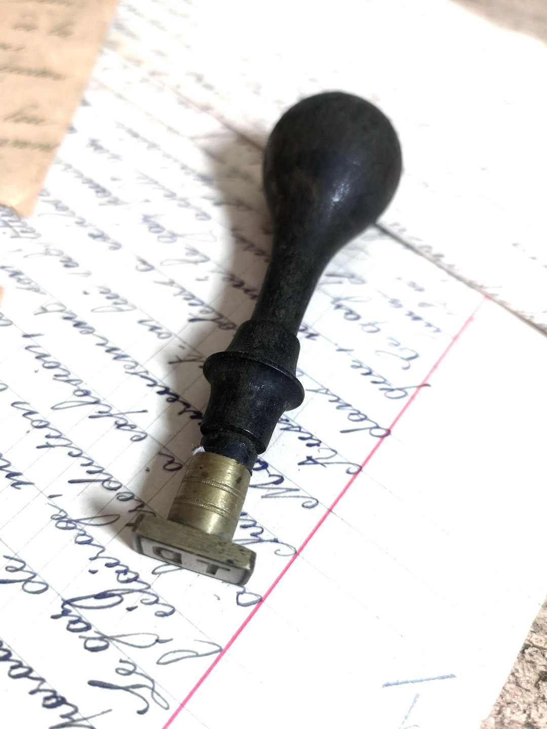 Antique French Monogram Ink Stamp Cipher or Wax Seal Initials TD - Etsy