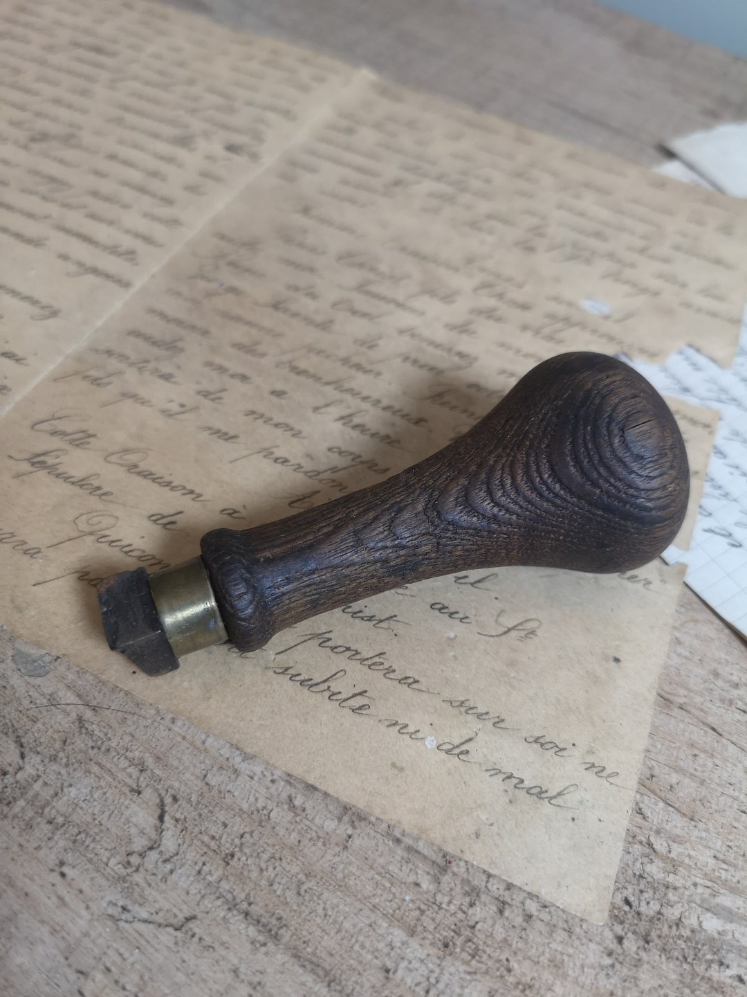 Antique French Monogram Ink Stamp Cipher or Wax Seal Initial T - Etsy