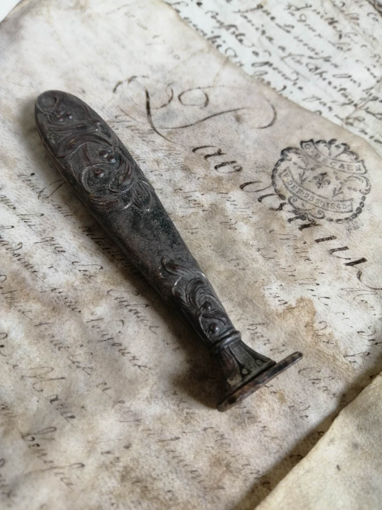 Antique French Monogram Ink Stamp Cipher or Wax Seal Initials BP - Etsy