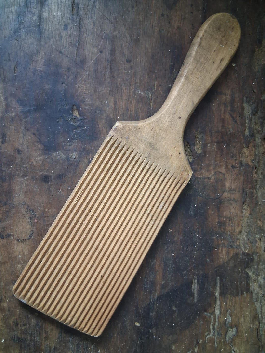Old French Country Kitchen Farmhouse Rustic Wooden Ridged Dairy Butter ...
