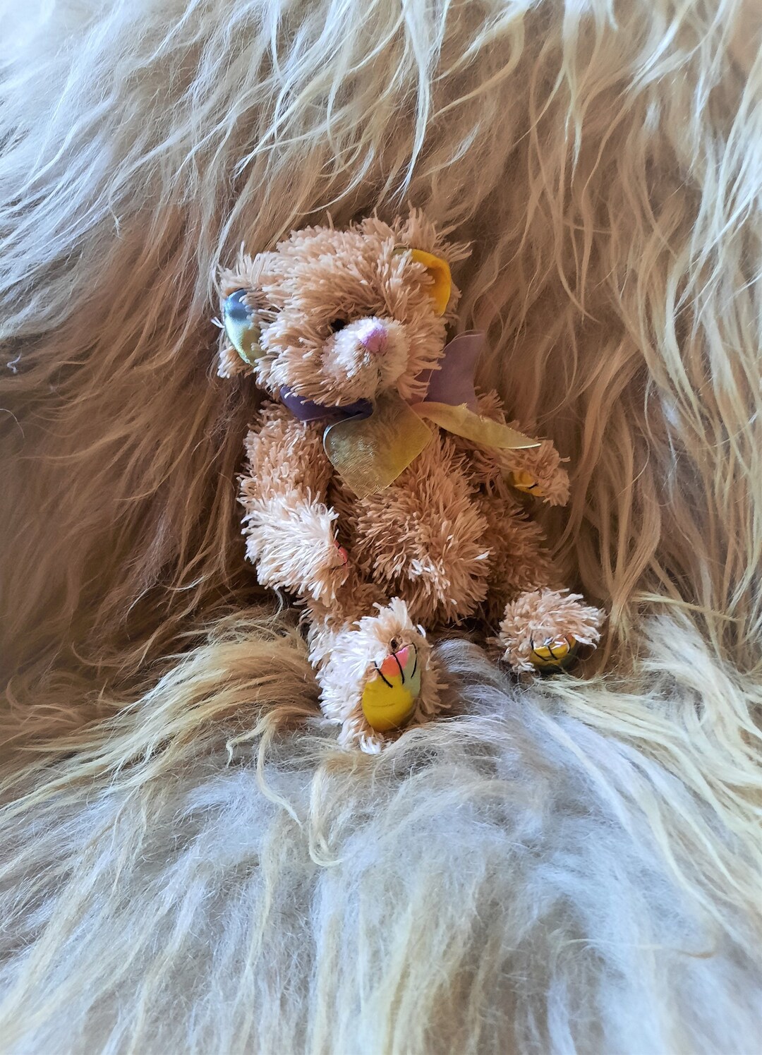 Adorable Vintagae Ty Beanie Baby Bear, 'CARMICHAEL Over the Rainbow ...