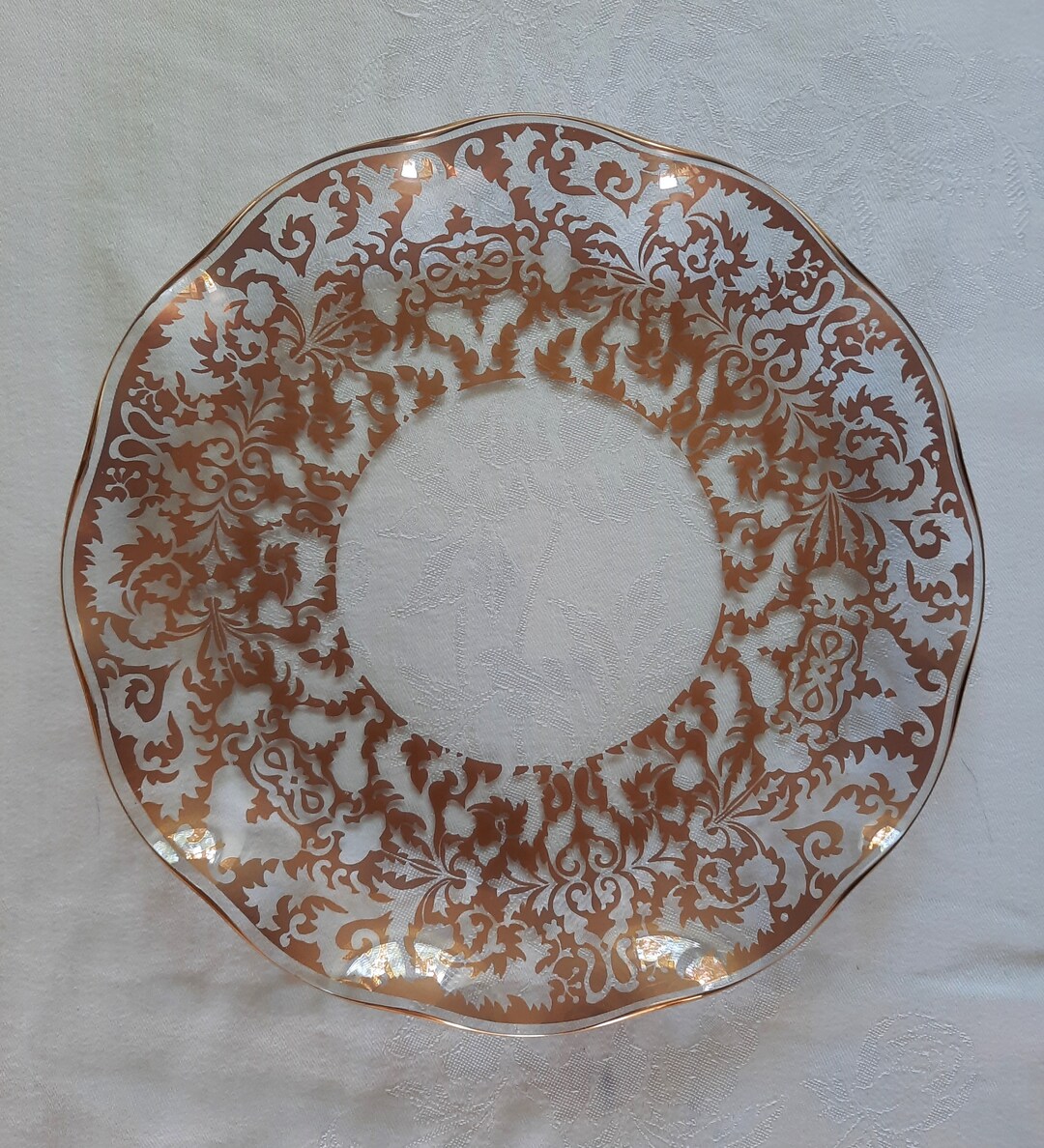 Vintage Chance Fiestaware 70s Round Plate Platter With Regency Gold ...
