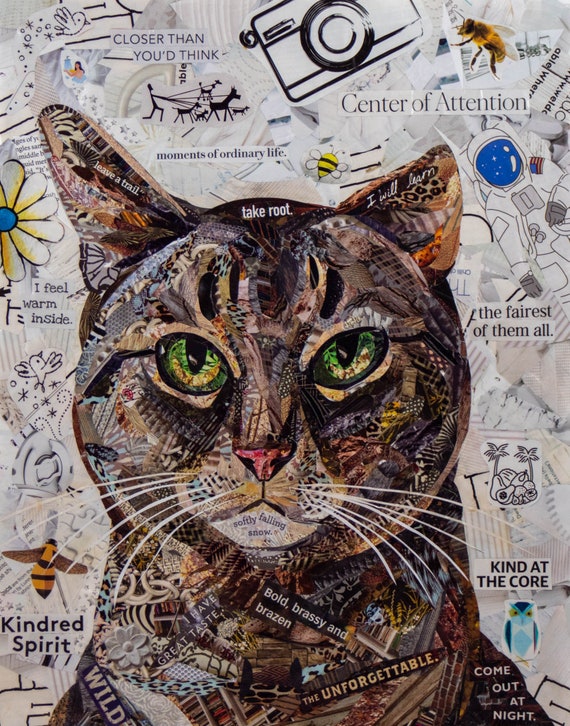 Fine Art Cat Collage New Horizon Digital Surreal Landscape Collage