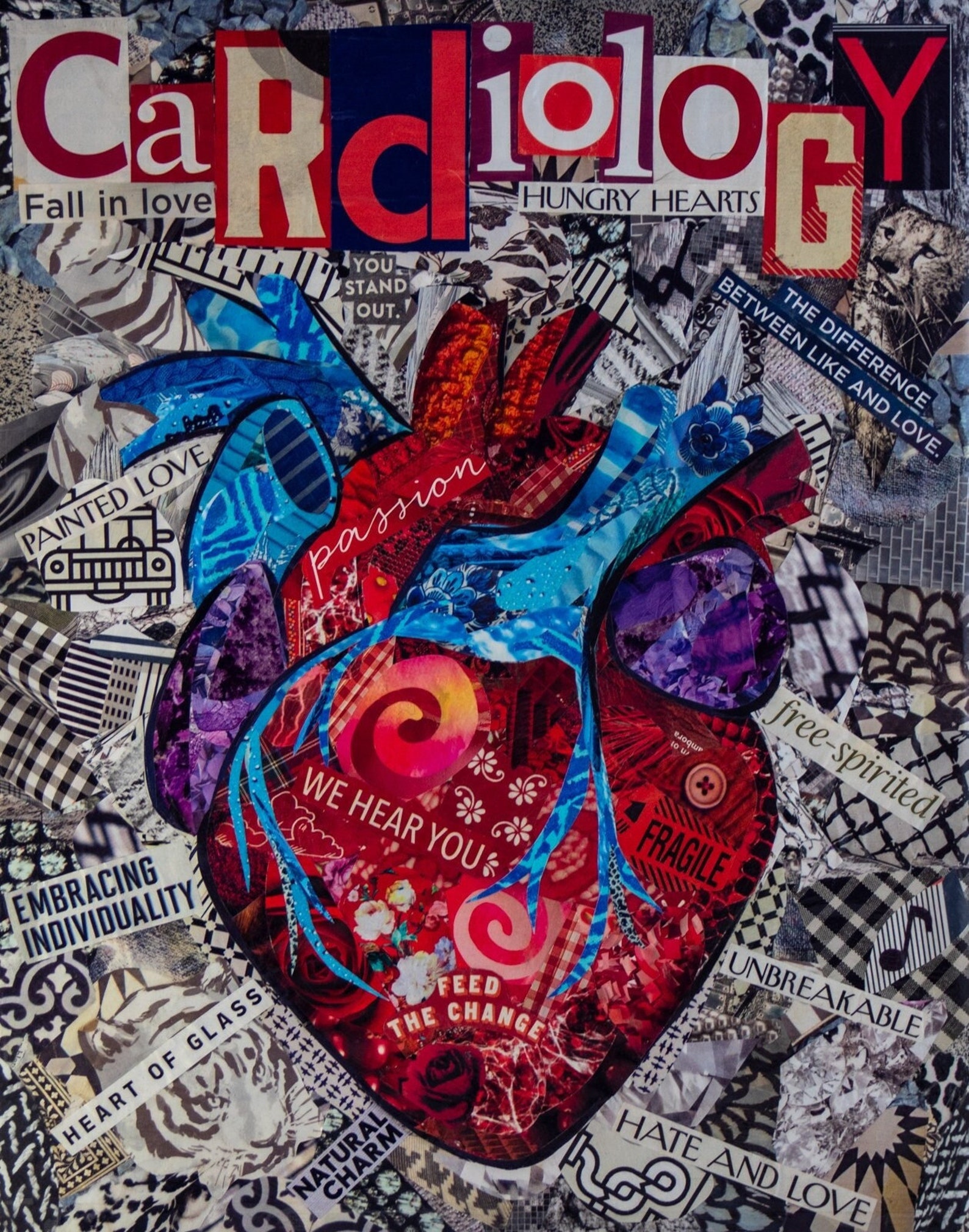 Study of the Heart Fine Art Collage Print - Etsy
