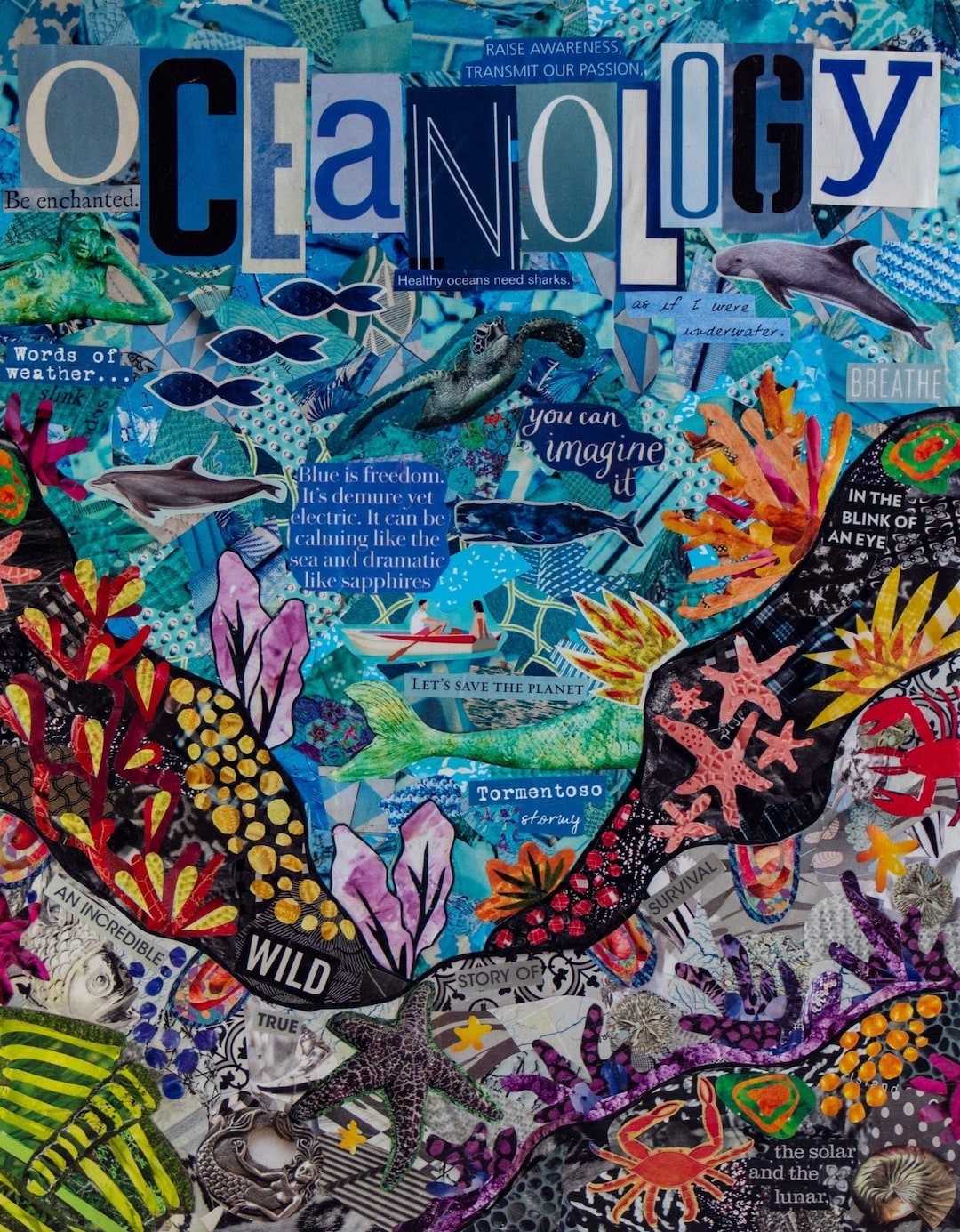 Study of the Ocean Fine Art Collage Print - Etsy