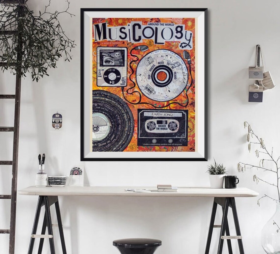 Study of Music Fine Art Collage Print - Etsy