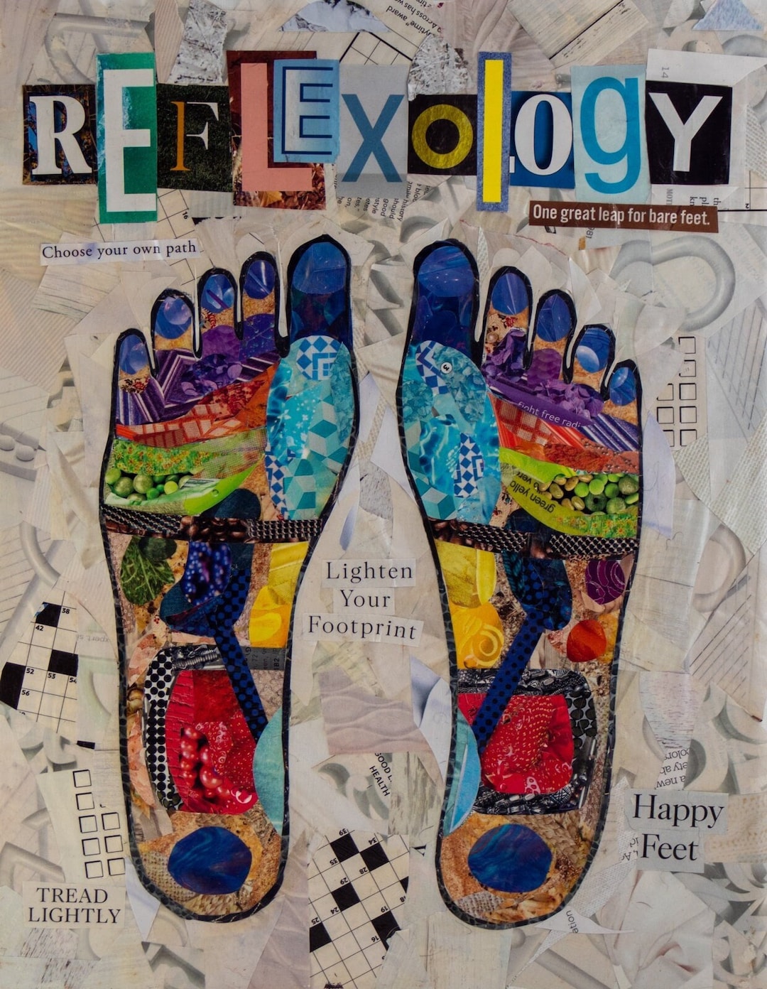 Study of Foot Massage Fine Art Collage Print - Etsy