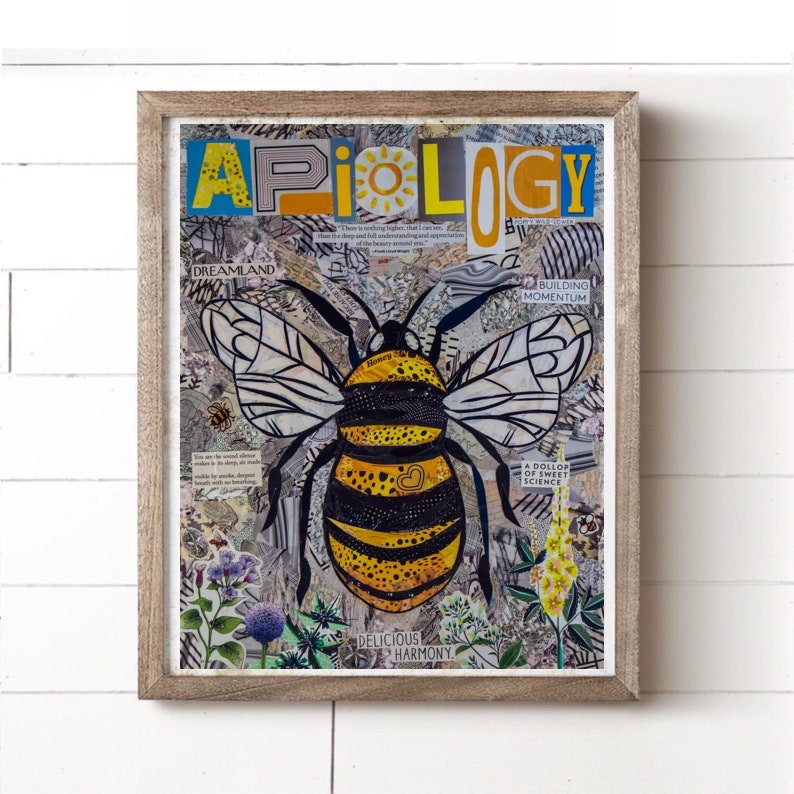 Study of Bees Fine Art Collage Print - Etsy