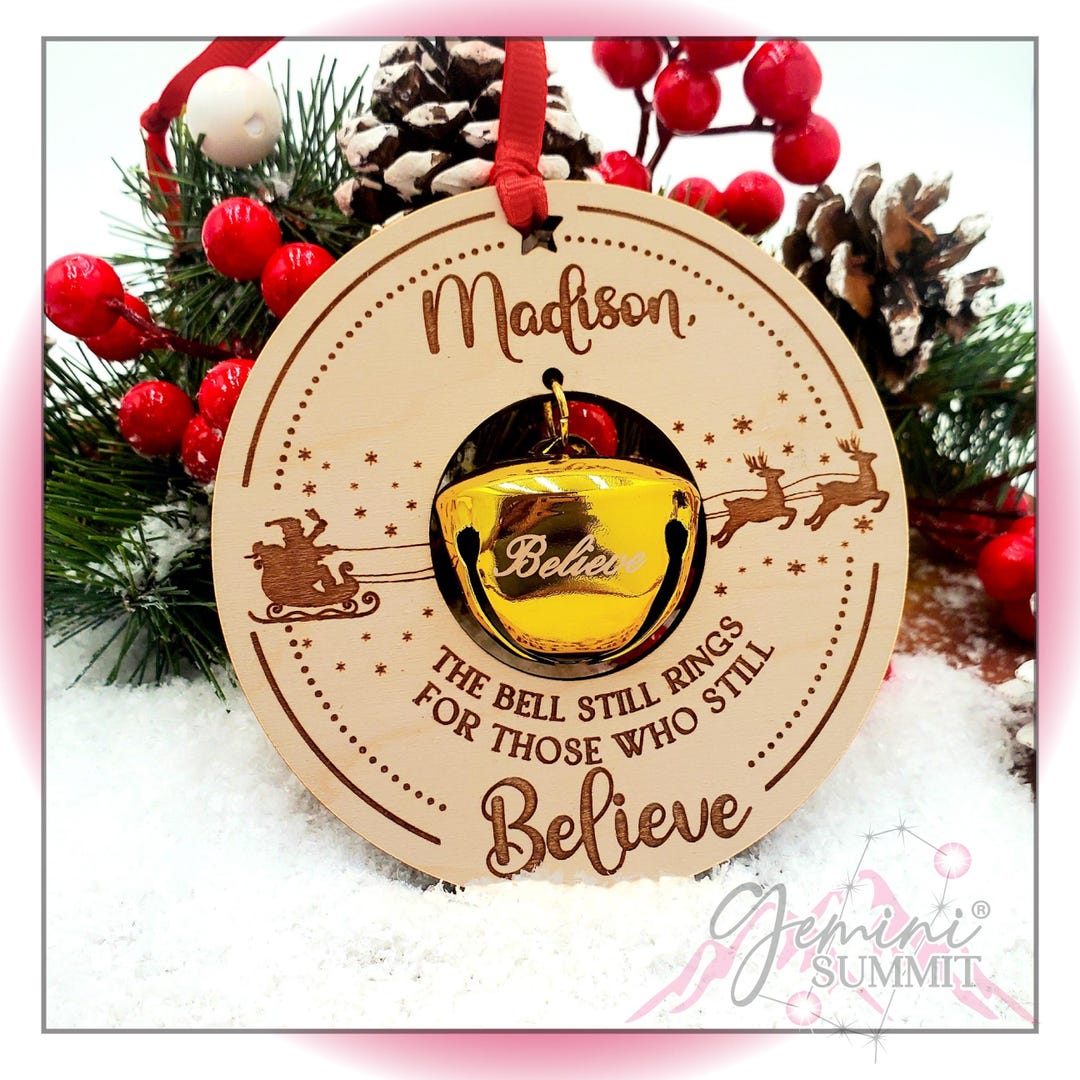 Christmas Bell Ornament: Personalized Believe in the Magic of Christmas ...