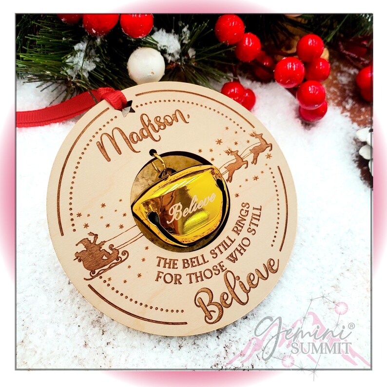 Christmas Bell Ornament: Personalized Believe in the Magic of Christmas ...