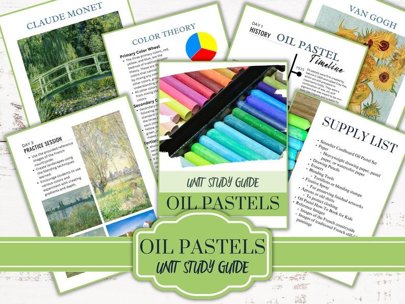Oil Pastels Unit Study Guide | Homeschool Curriculum | Homeschoolers - Etsy