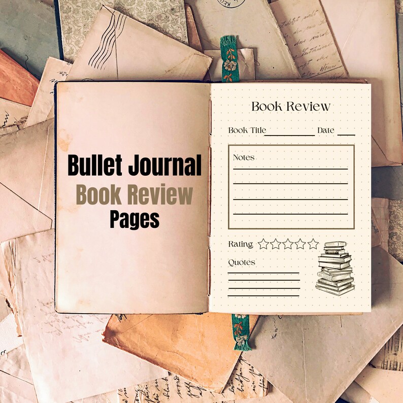 BUJO Book Review and Rating Trackers Reading Bullet Journal Pages A5 ...