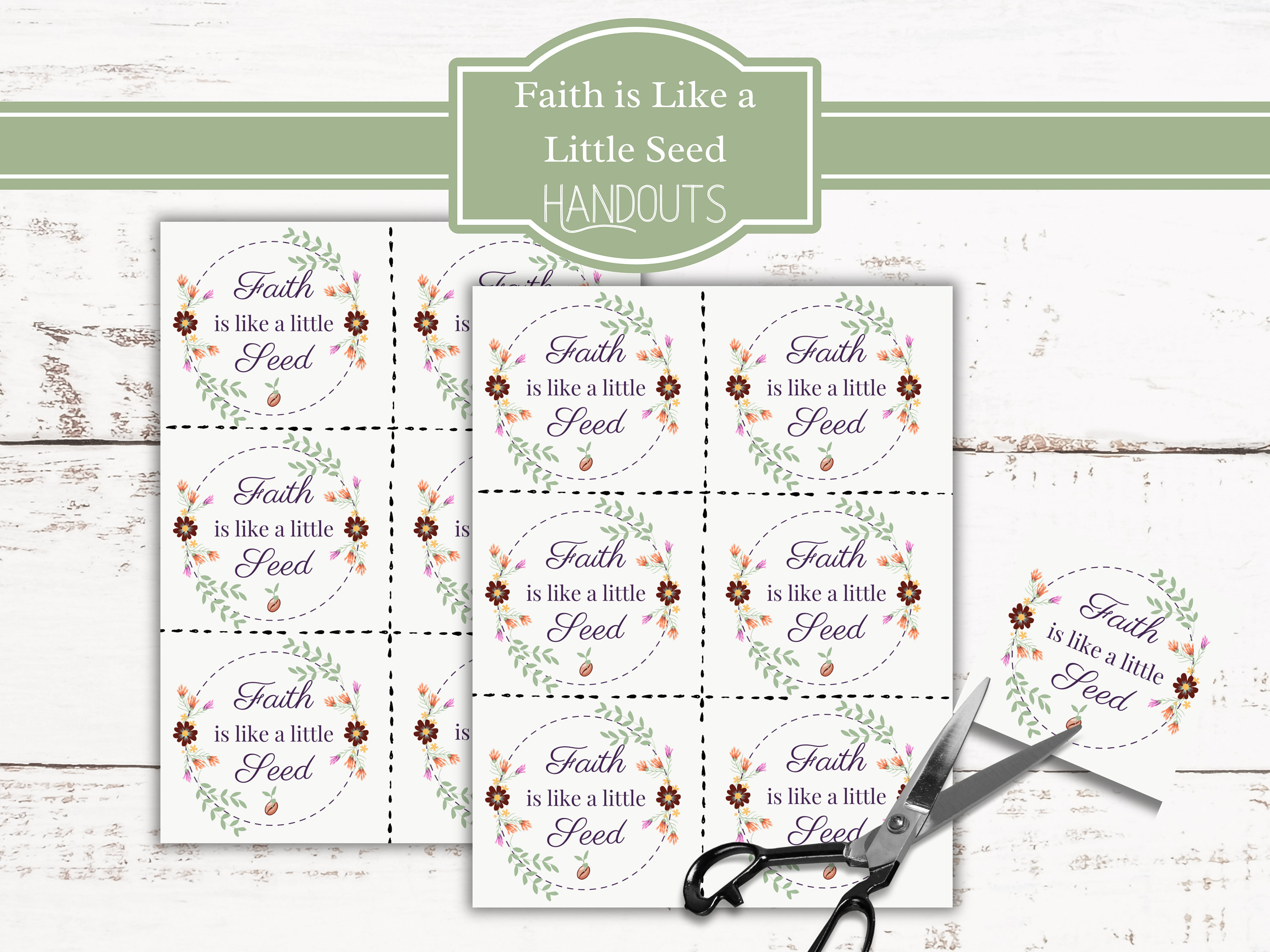 Inspiring 'faith is Like a Little Seed' Scripture Handouts for ...