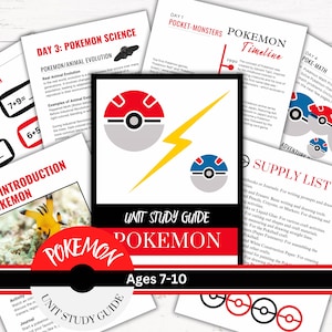 Pokemon Unit Study | Ages 7-10 | 1 Week - Etsy