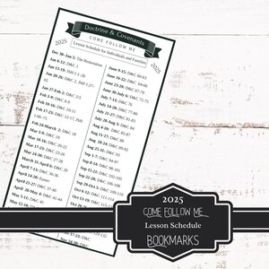 Come Follow Me Lesson Schedule Bookmarks for 2025 - Perfect Tools for ...