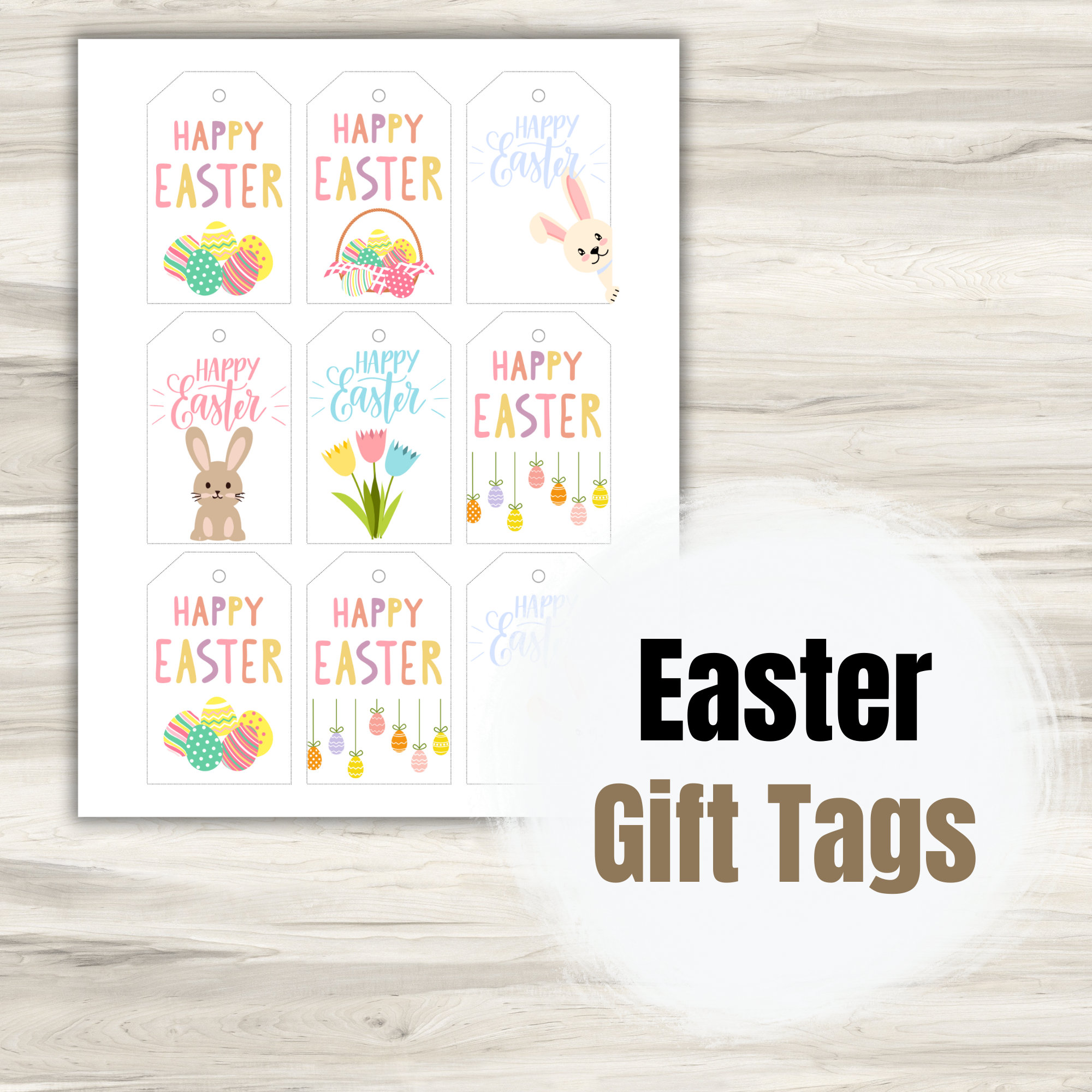 Easter Gift Tags Collection: 6 Enchanting Designs in a Printable Set ...