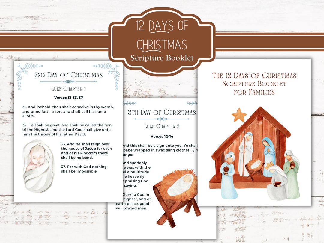 12 Days of Christmas Nativity Scripture Booklet (digital Download) - Etsy