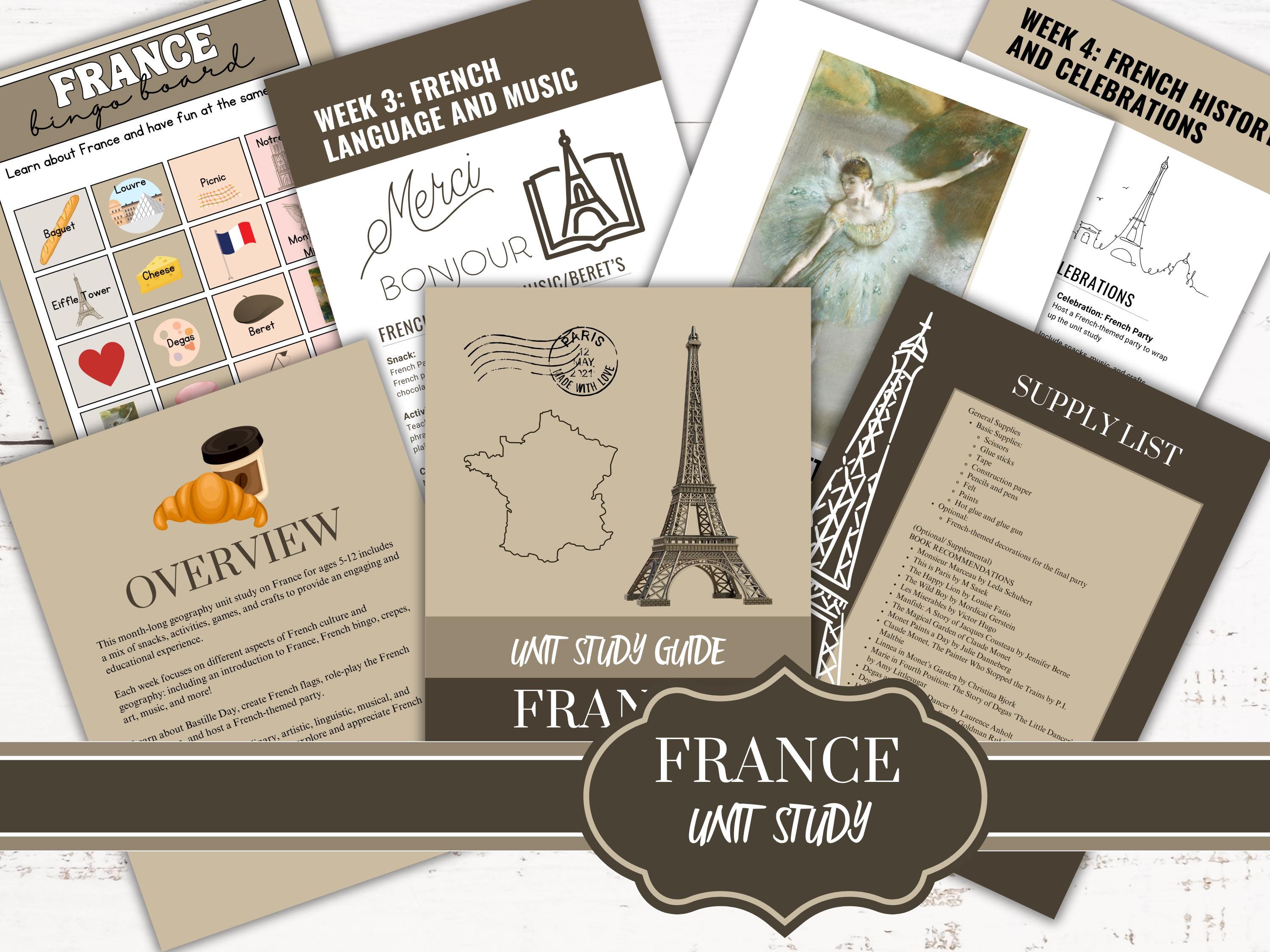 France Geography Unit Study for Ages 5-12 - Etsy