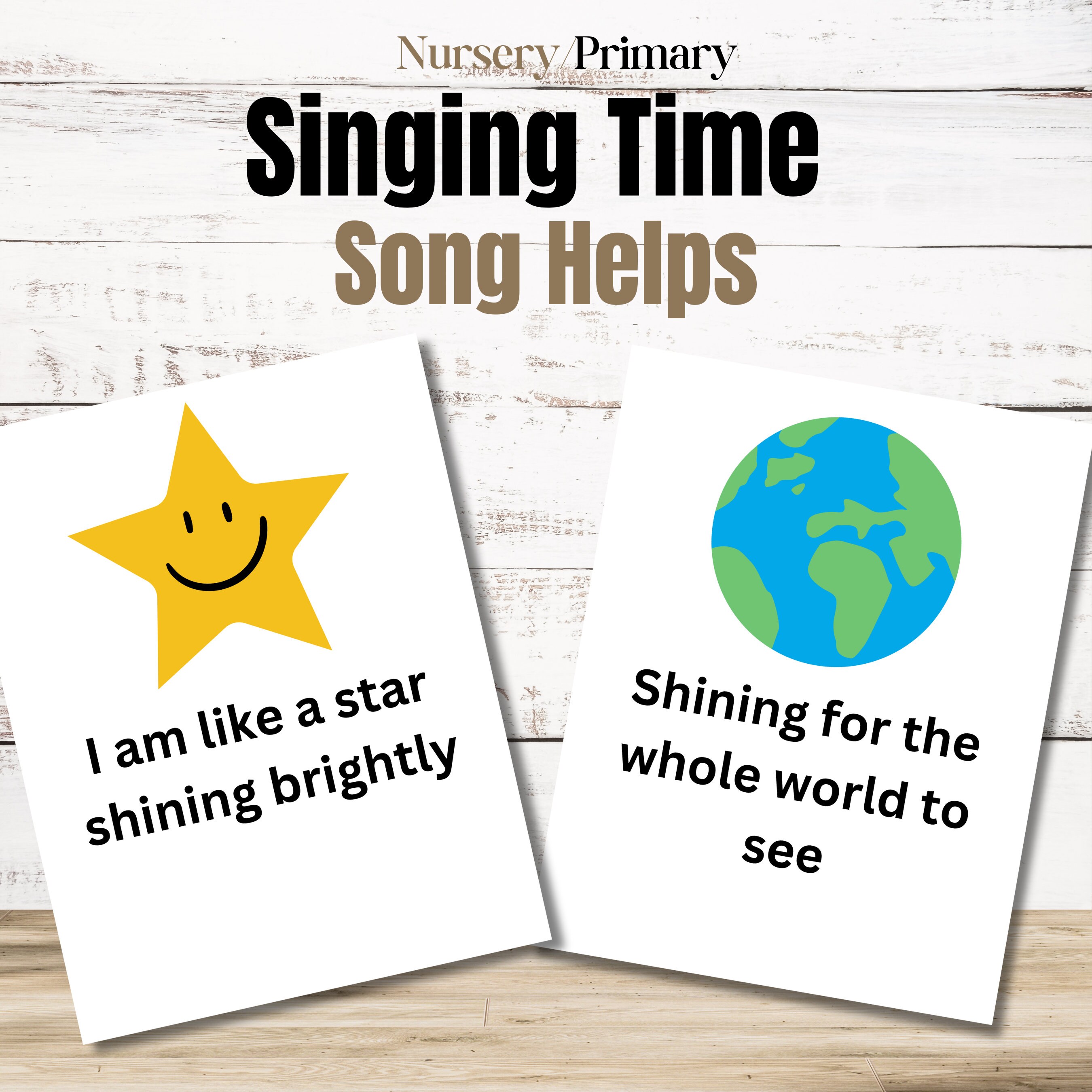 Primary/nursery Song Props and Flyers Printable Lyric Pages and Star ...