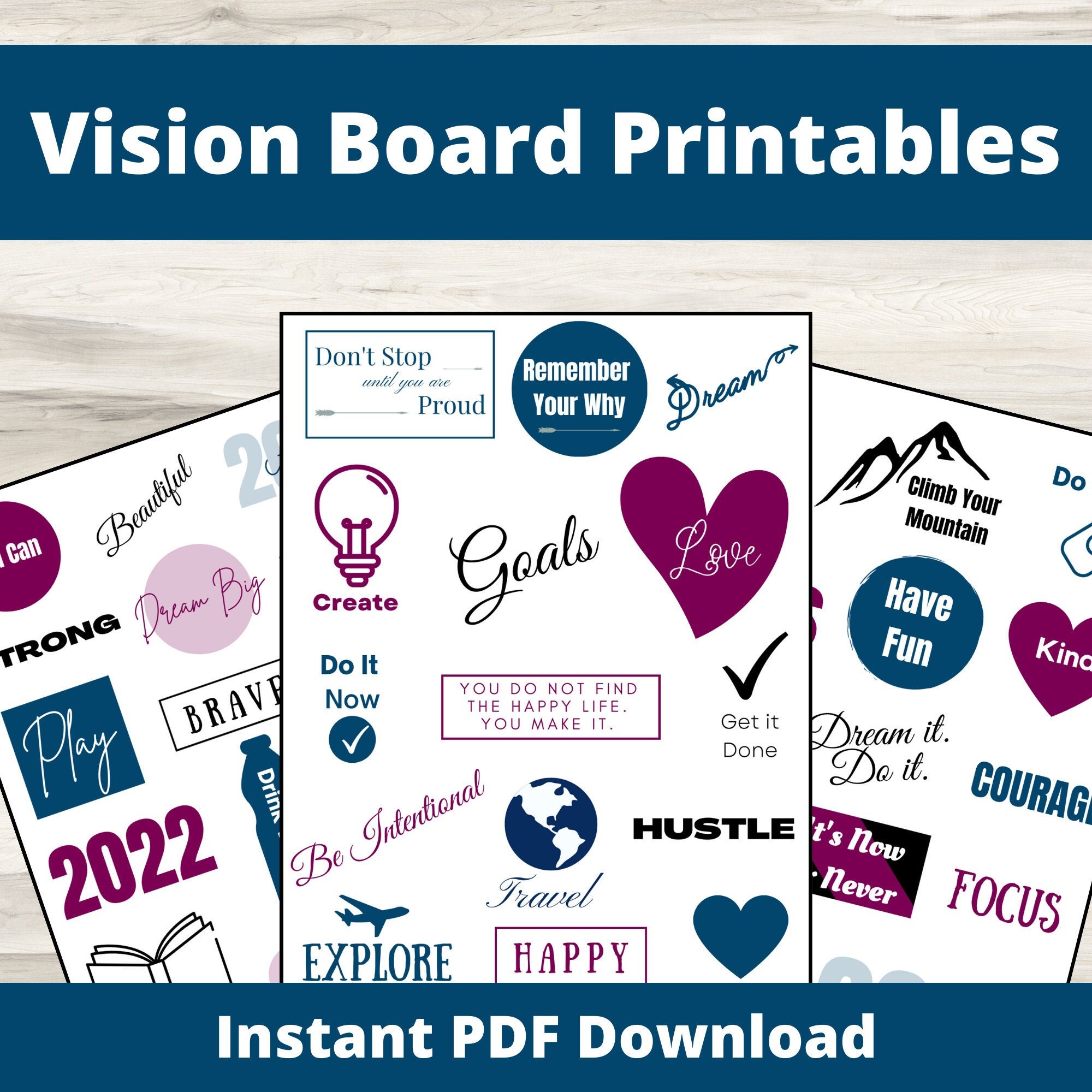 2024 Vision Board Essentials: Clipart for New Year Resolutions - Etsy