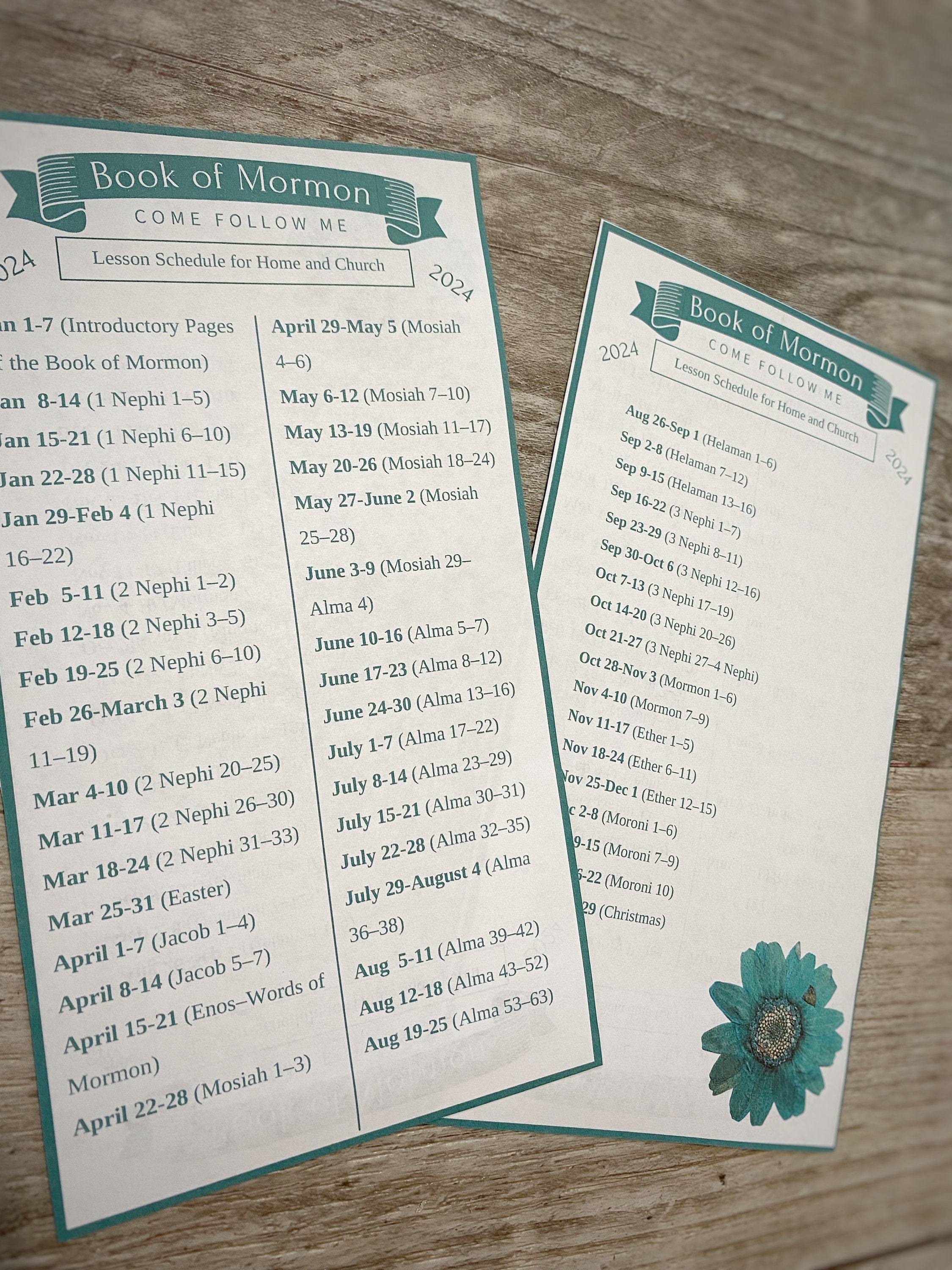 Come Follow Me Lesson Schedule Bookmarks for 2024 Perfect Tools for LDS ...