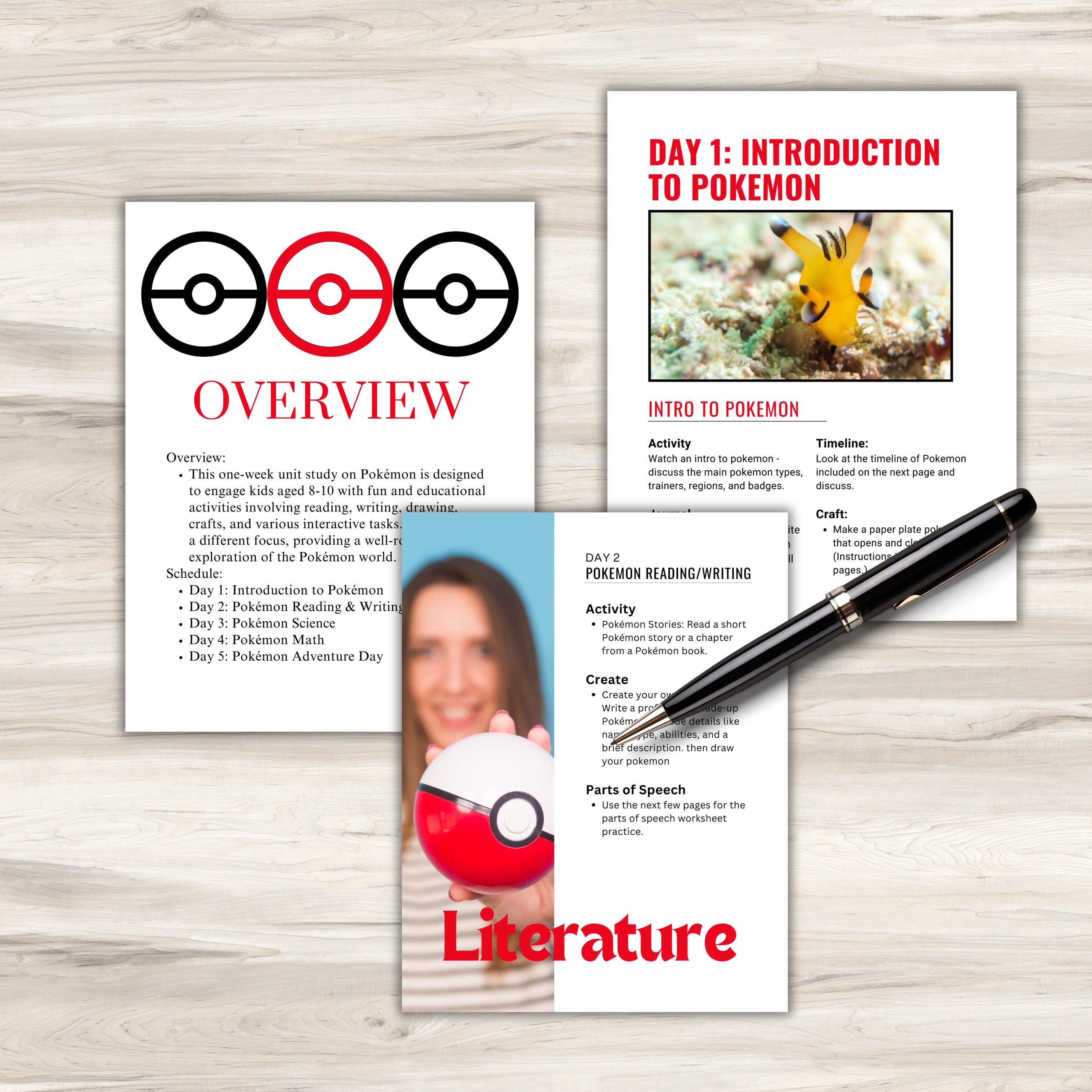 Pokemon Unit Study | Ages 7-10 | 1 Week - Etsy