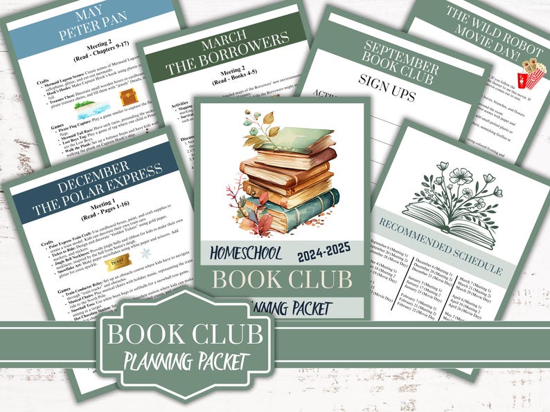 Homeschool Book Club Planning Packet 2024-2025 - Etsy