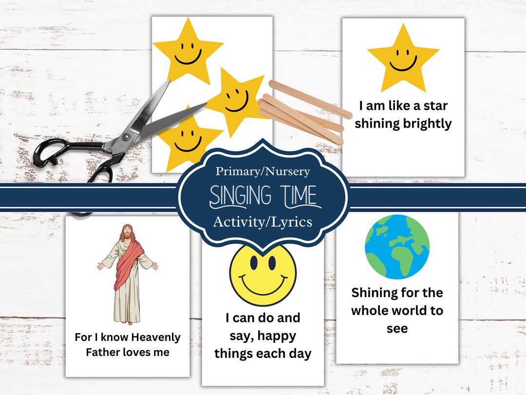Primary/nursery Song Props and Flyers - Printable Lyric Pages and Star ...