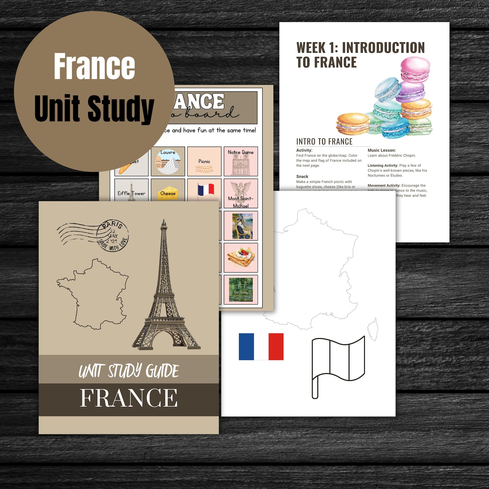 France Geography Unit Study for Ages 5-12 - Etsy