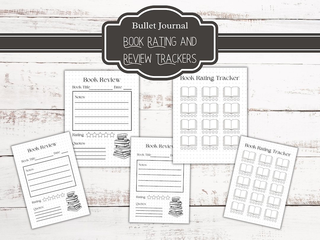 BUJO Book Review and Rating Trackers | Reading Bullet Journal Pages ...