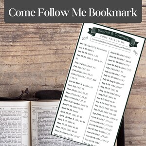 Come Follow Me Lesson Schedule Bookmarks for 2025 - Perfect Tools for ...