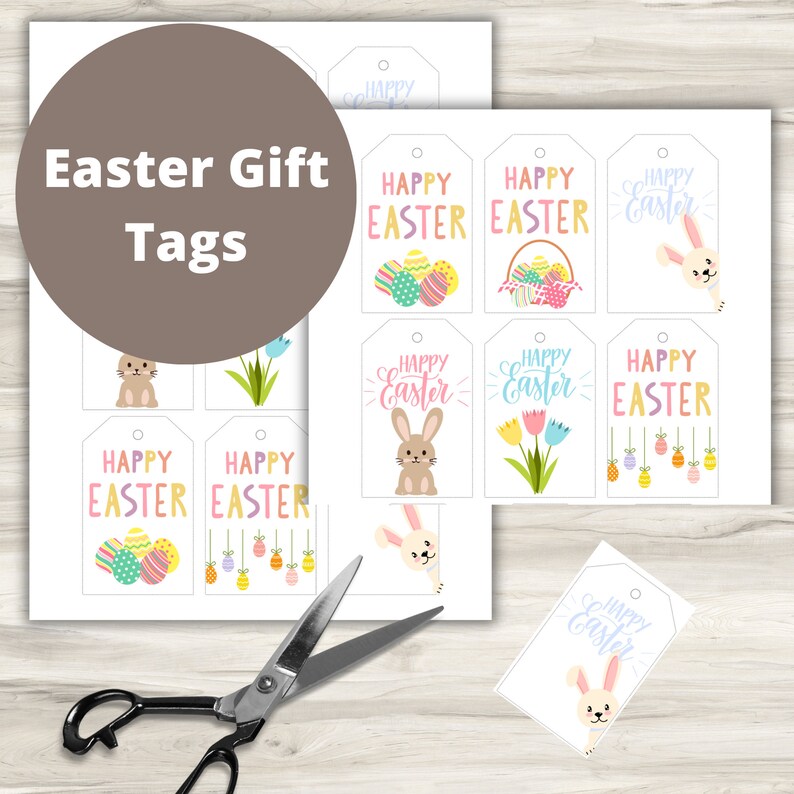 Easter Gift Tags Collection: 6 Enchanting Designs in a Printable Set ...