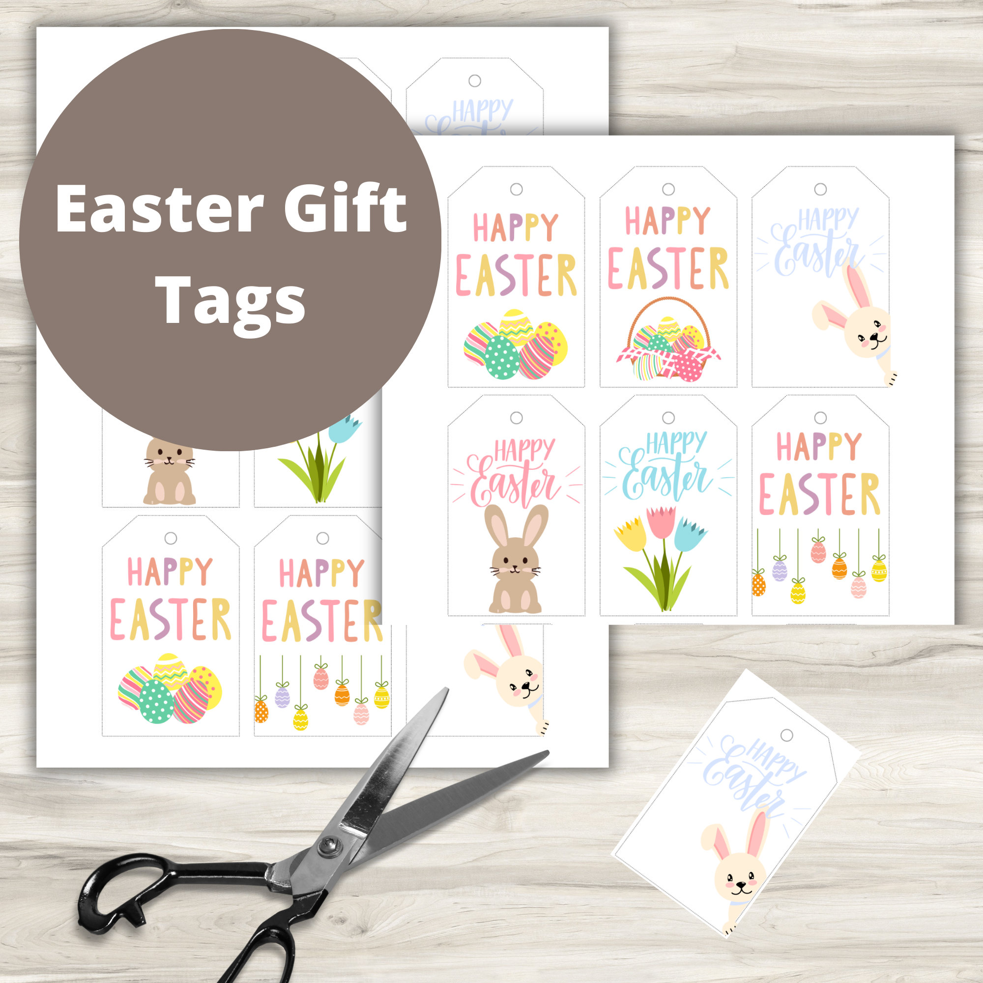 Easter Gift Tags Collection: 6 Enchanting Designs in a Printable Set ...