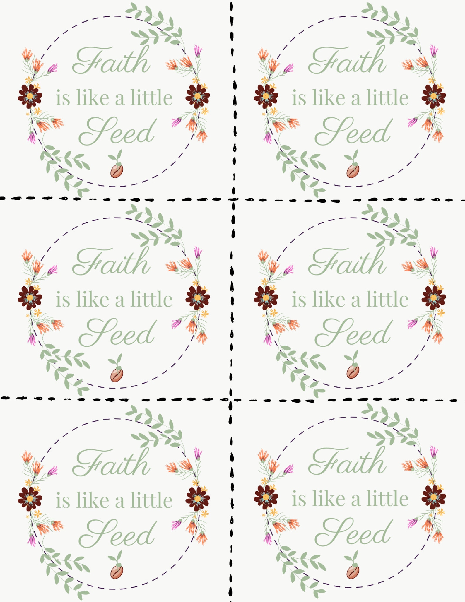 Inspiring 'faith is Like a Little Seed' Scripture Handouts for ...