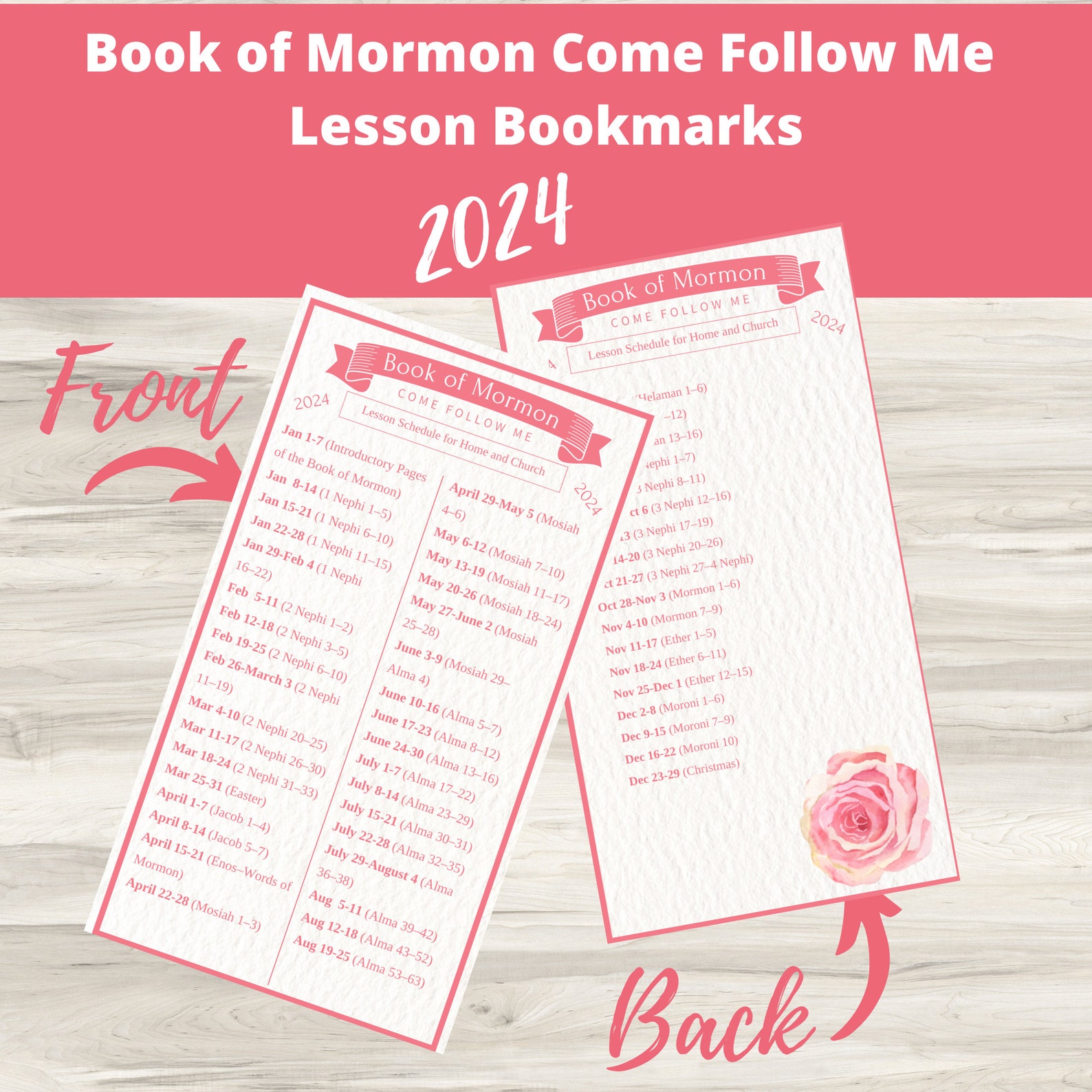Come Follow Me Lesson Schedule Bookmarks for 2024 Perfect Tools for LDS ...