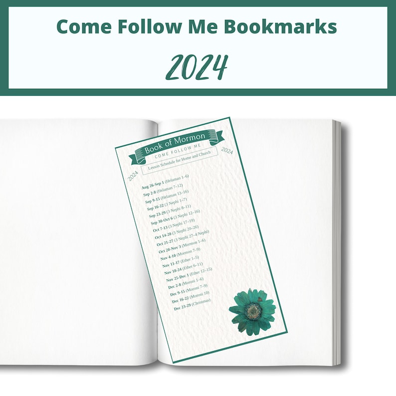 Come Follow Me Lesson Schedule Bookmarks for 2024 Perfect Tools for LDS ...