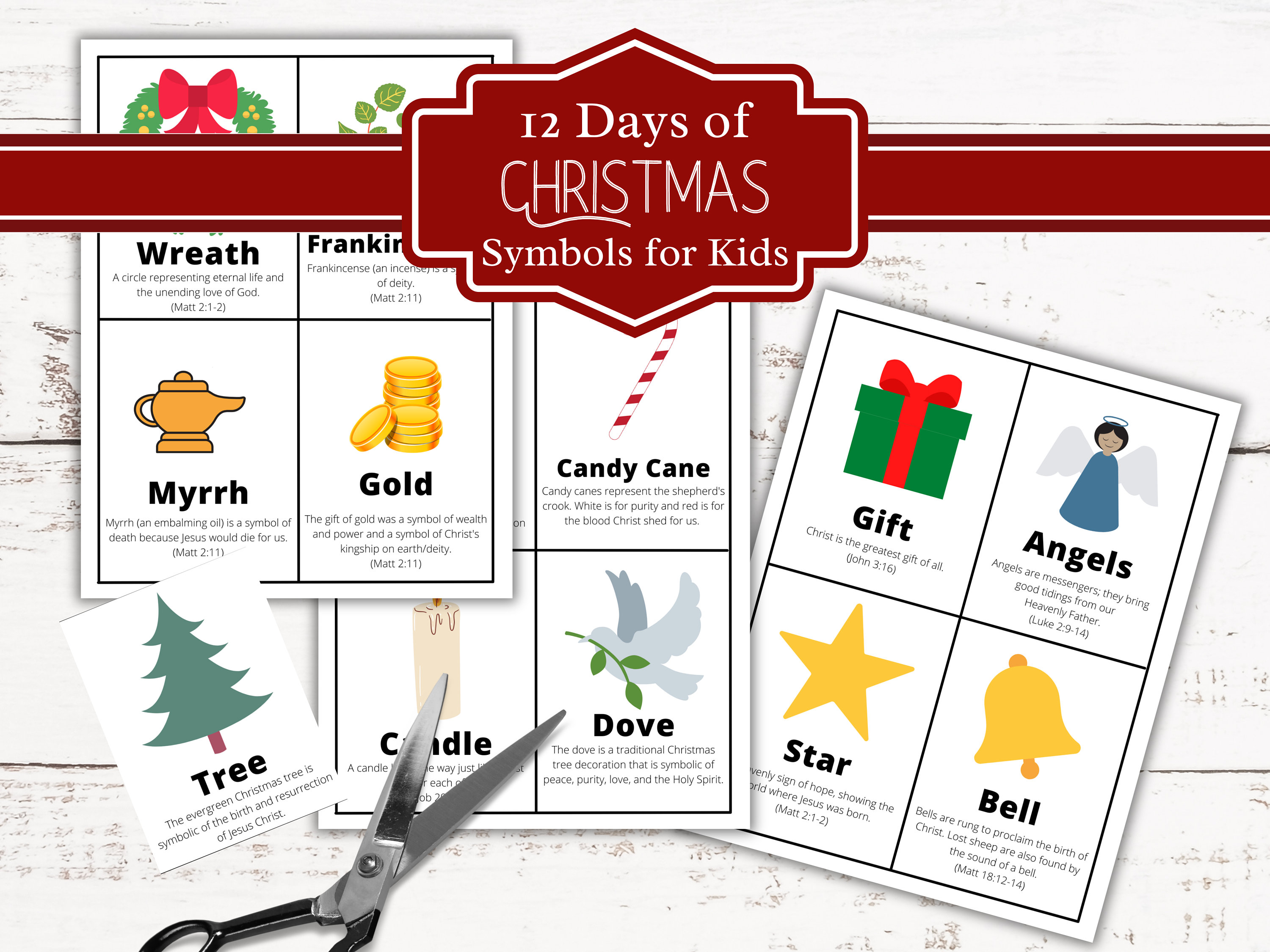 12 Days of Christmas Symbols for Kids - Educational Holiday Activity ...