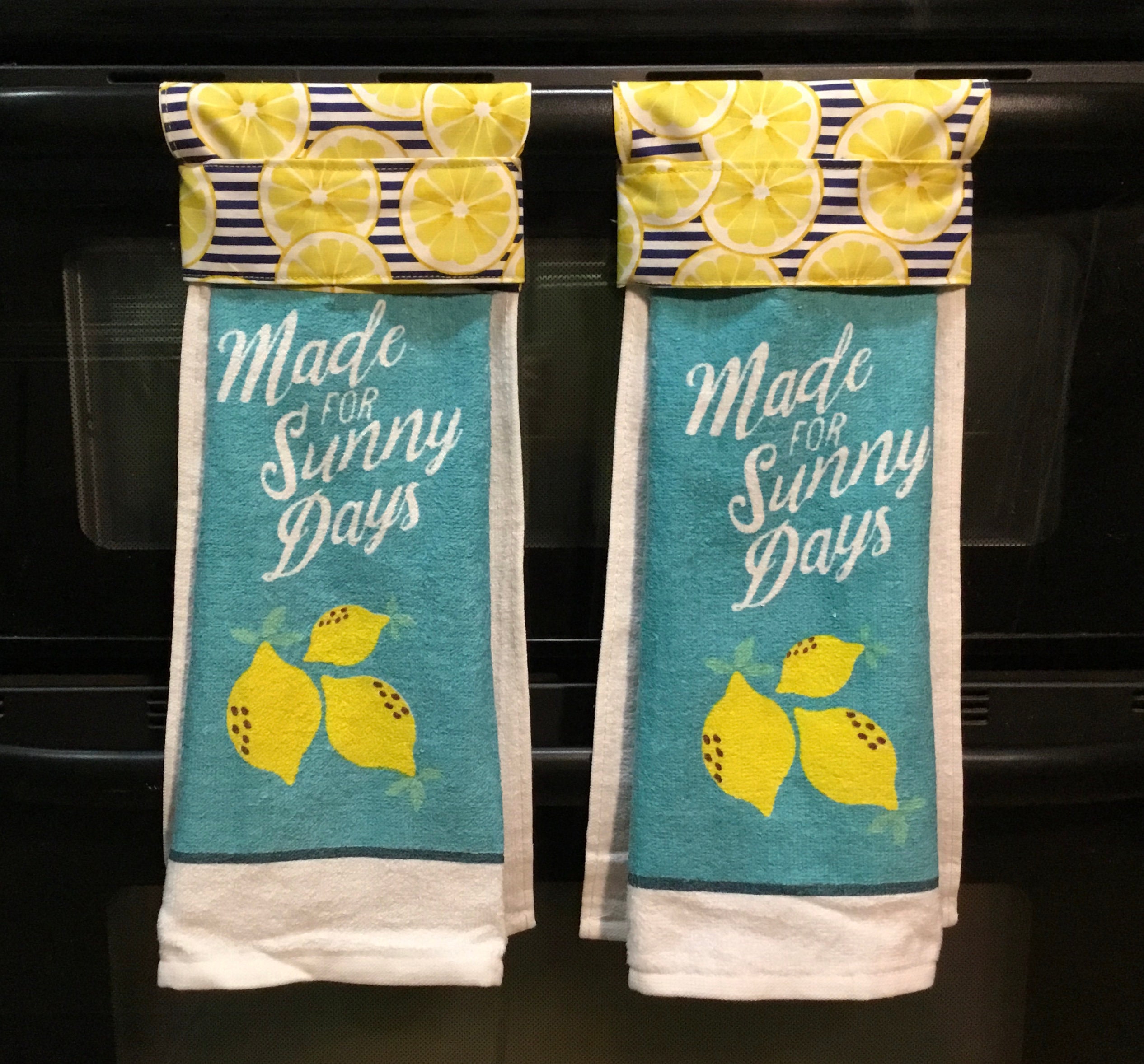 Handmade Lemon Hanging Dish Towel, Oven Towel, Hanging Towel, Kitchen ...