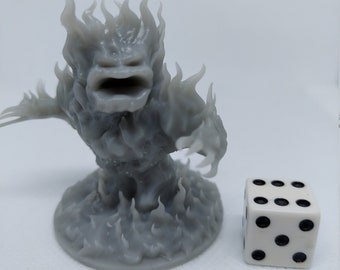 Small Fire Elemental 3D Printed Resin Miniature Tabletop Role Playing ...